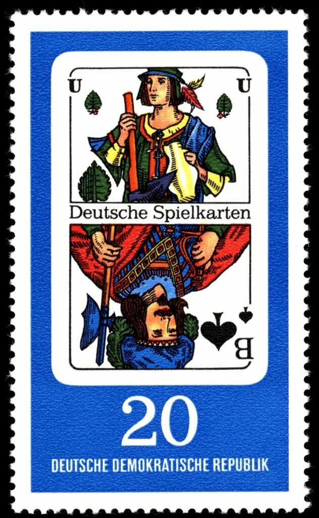 (1967-056) Марка Германия (ГДР) "Валет пик" Игральные карты III