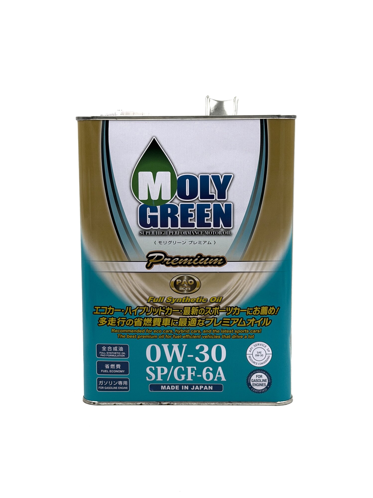Масло моторное MolyGreen Premium 0W-30 SP/GF-6A, 4 литра , синт