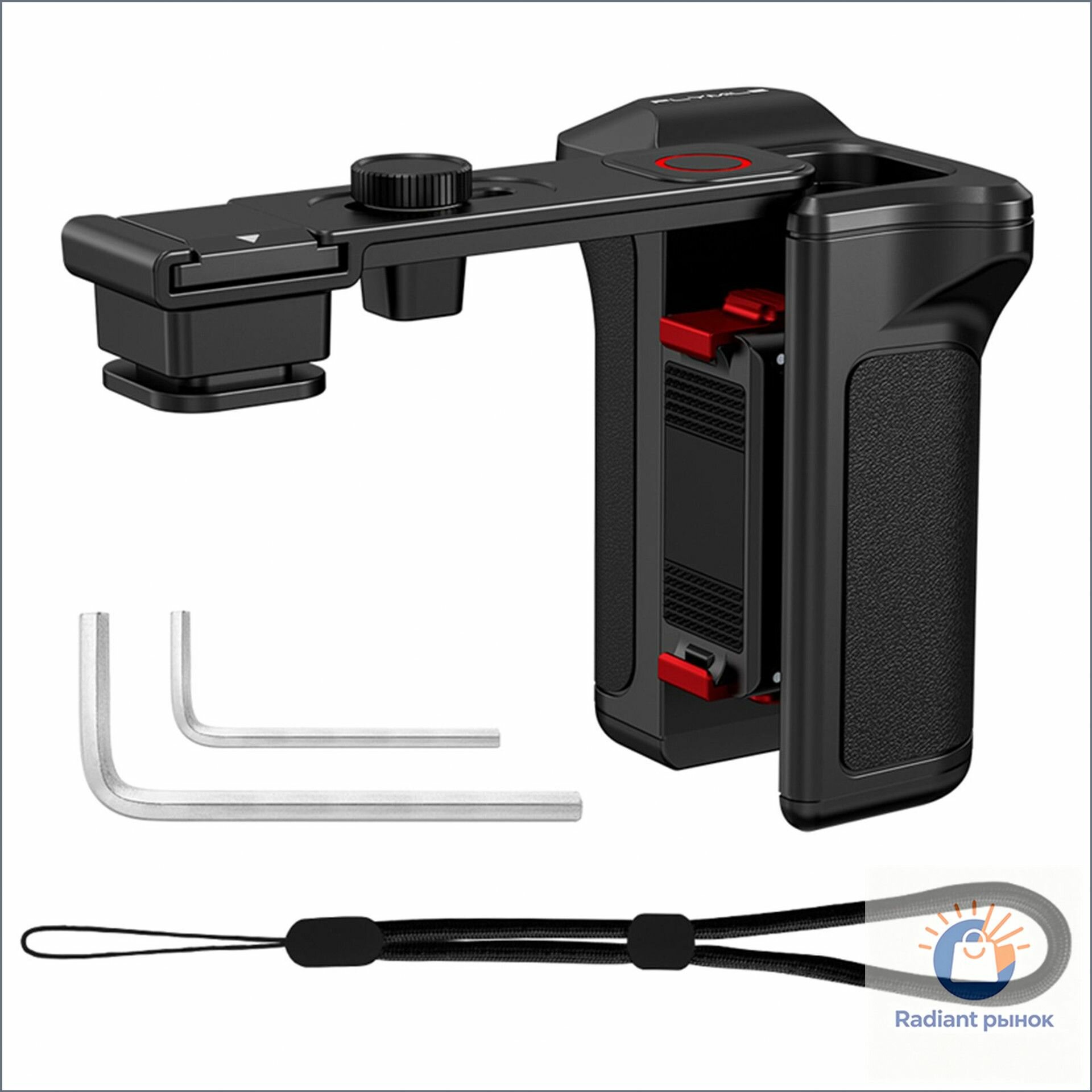 Универсальный пластиковый ручной держатель для экшн-камер DJI Osmo Action 6 с быстросъёмным креплением