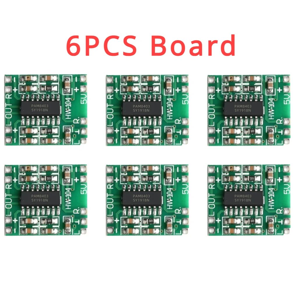 PAM8403 Мини-плата усилителя мощности 2 каналов 2*3Вт 6PCS Board