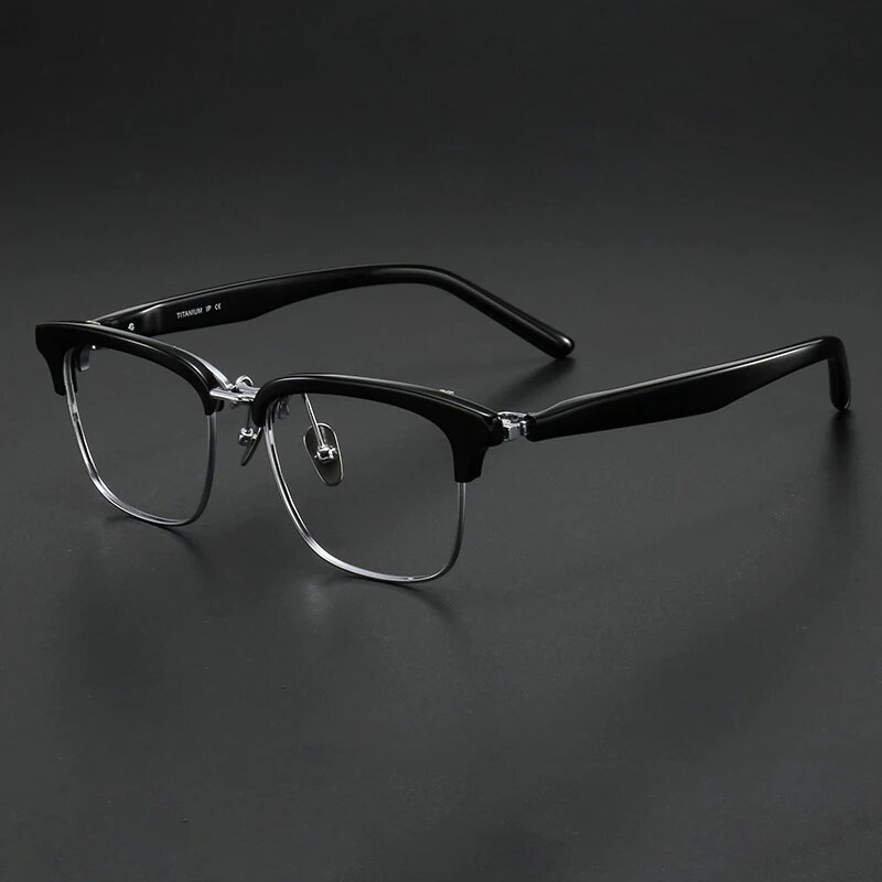 Мужские очки MUZZ Black Silvery, прогрессивные линзы 1.61