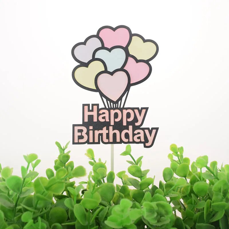 Топперы для торта "Happy Birthday"