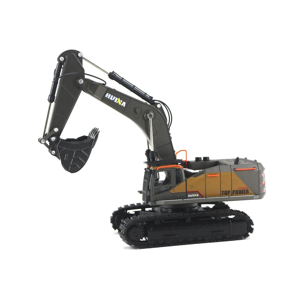 Игрушечный экскаватор Huina 1721 металлический 1:50 upgrade yellow