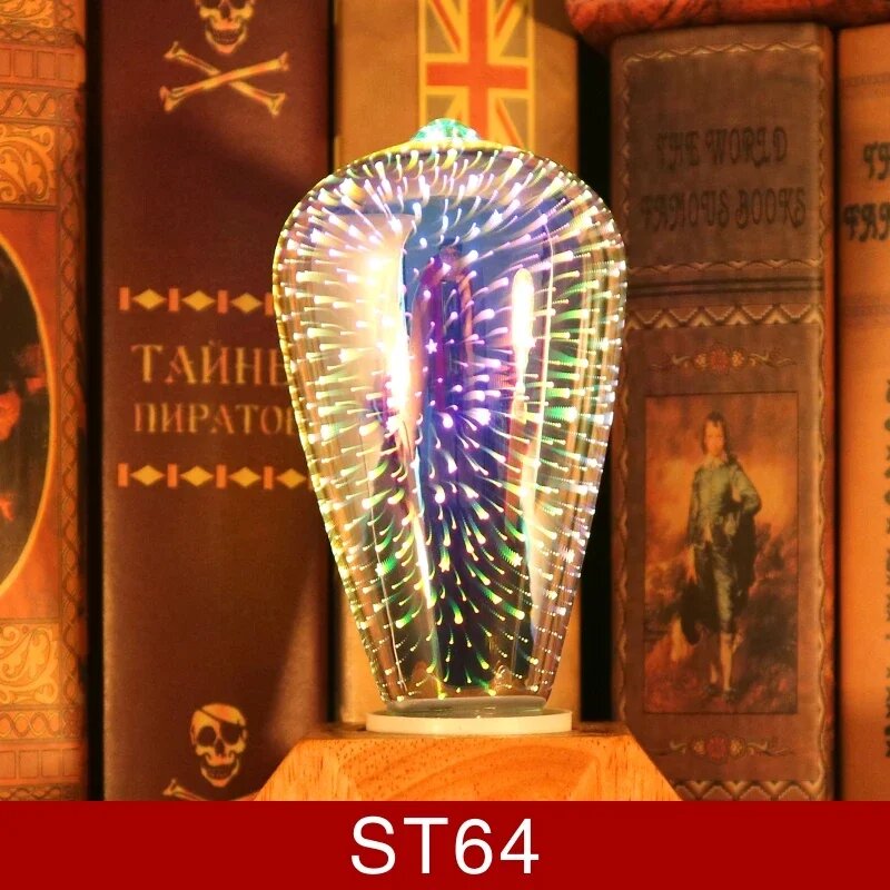 Светодиодная лампа ST64, 6W, E27, винтаж