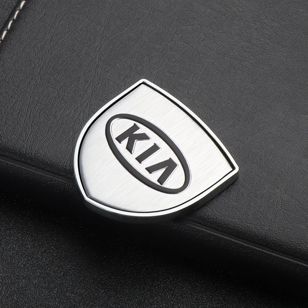 Металлическая наклейка KIA, эмблема для авто, серебристая