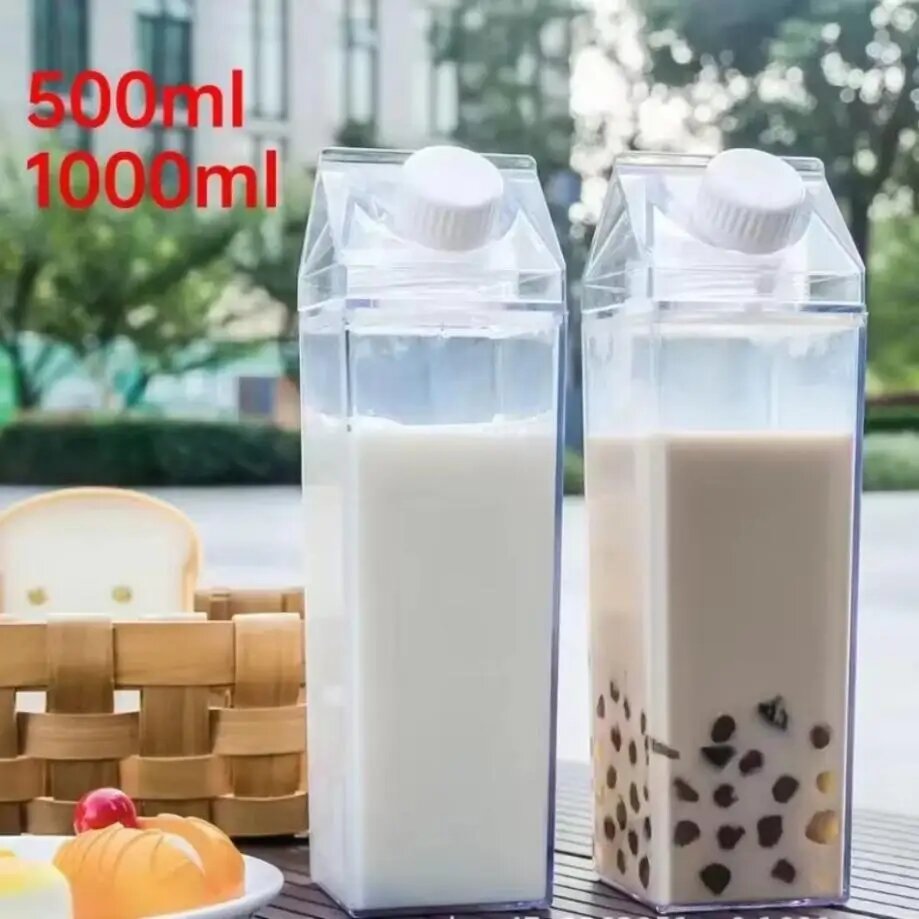 Пластиковая прозрачная бутылка для воды форма молока 500/1000 мл 500ml