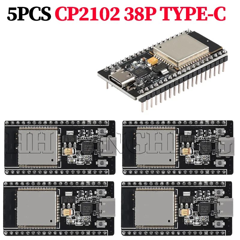 Модуль платы разработки 32-битный WiFi+Bluetooth CP2102/CH340C 5PCS-CP2102-38P