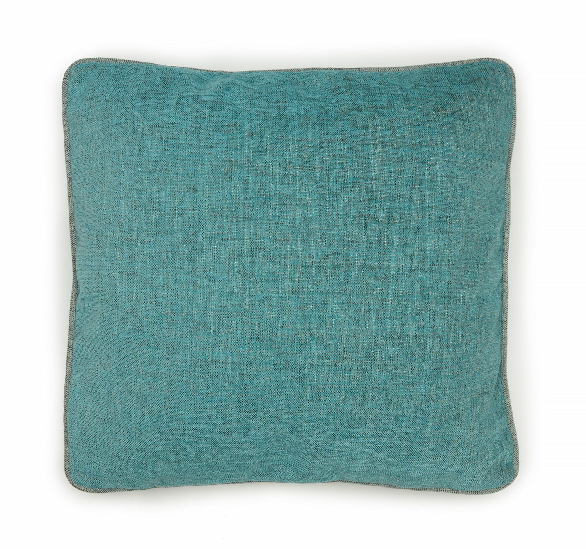 Подушка Textil Roig 45/45 бирюзовый, кант серо-бирюзовый, 60% хлопок 40% полиэстер, наполнител