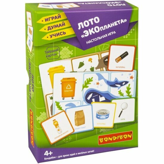 Настольная игра Bondibon ВВ5117 Играй Думай Учись. Лото. Экопланета 2в1