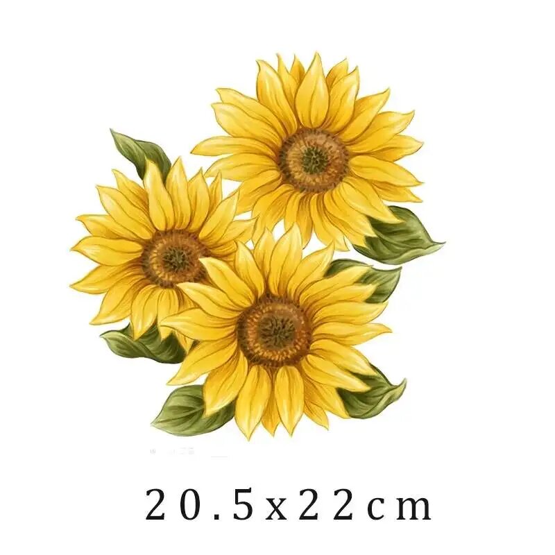 Красивые патчи с подсолнухами и утюгом, теплопередающие наклейки с подсолнухами, полоски для одежды, женские термонаклейки, аппликация для футболки