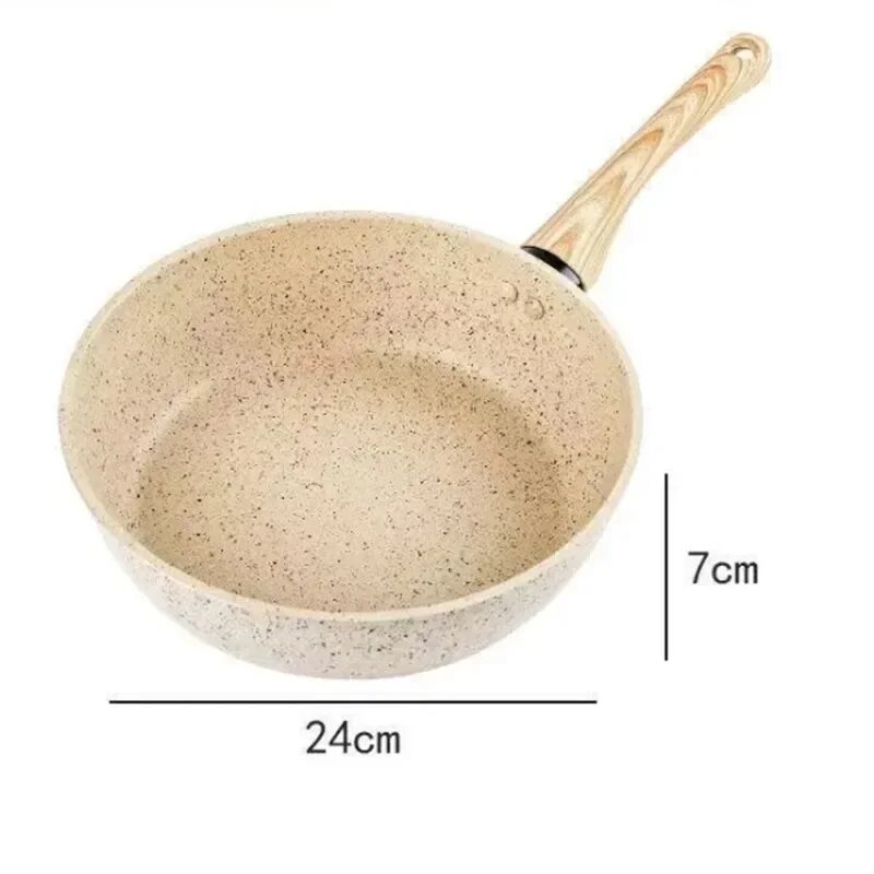 Антипригарная сковорода из алюминиевого сплава Maifan Stone бежевого цвета 24cm