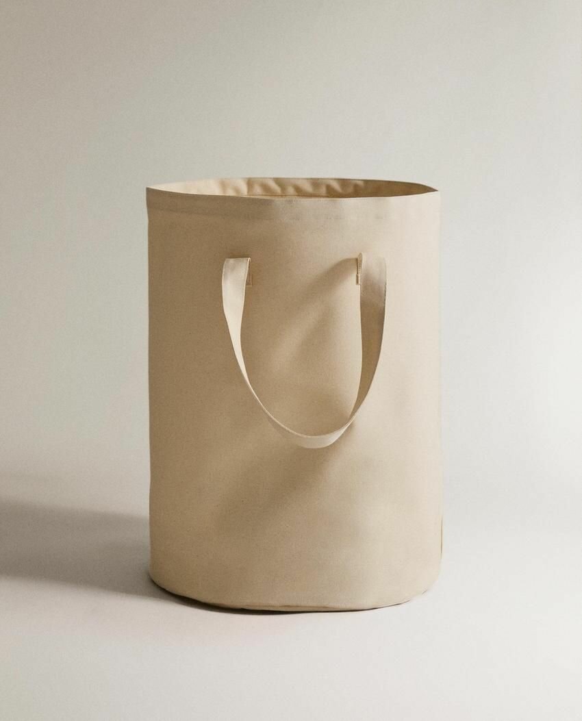 Корзина для белья ZARA HOME 2573/049/052 - складная, с длинными ручками, 47 x 39 x 39 см, цвет светло-бежевый