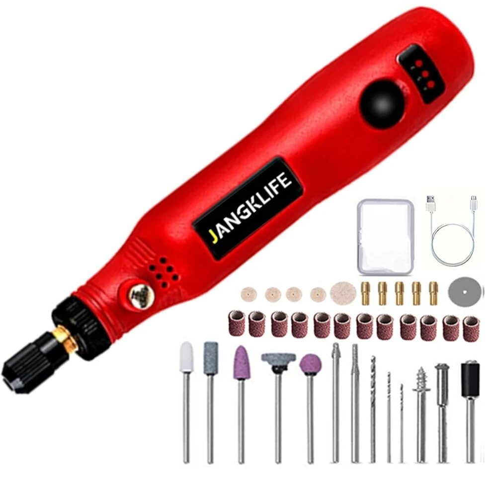 Беспроводной мини-гравер JANGKLIFE USB 3.6В red