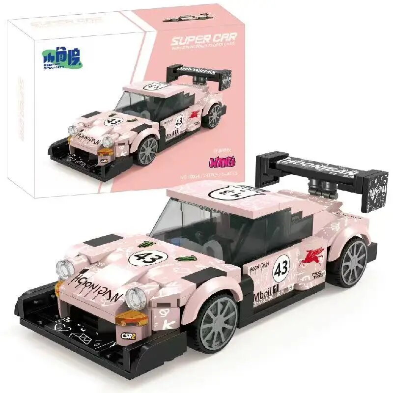 Классический спортивный автомобиль GSF Розовый, NOBOX, 911 Pink 281pcs