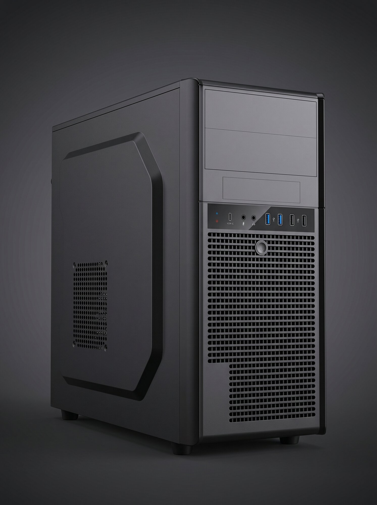 Корпус для ПК без ТМ, 8821X-700W Midi-Tower, Black, 700W APFC, 2*USB3.0, 2*USB 2.0, Type-C