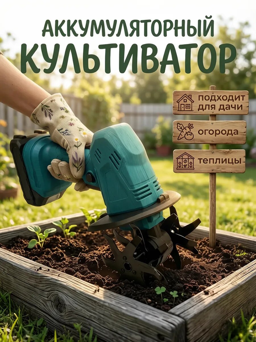 Аккумуляторный культиватор для огорода