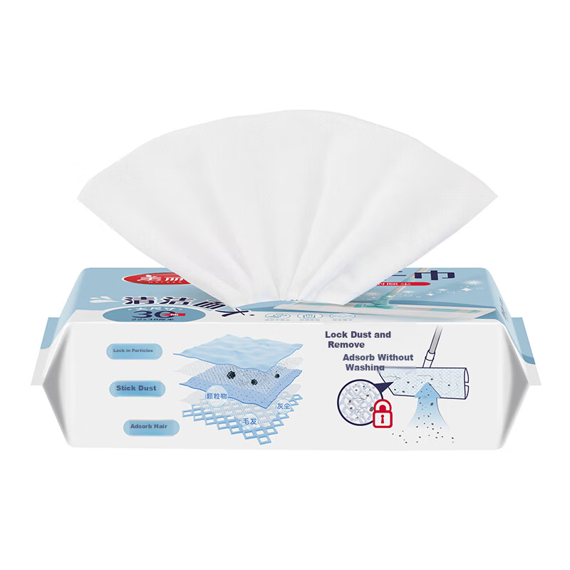 Meili Ya Disposable Large Mop Replacement Wipes, Floor Static Dust Removal Paper, Antibacterial Lazy Cleaning Cloth, 38*22cm*30 Sheets