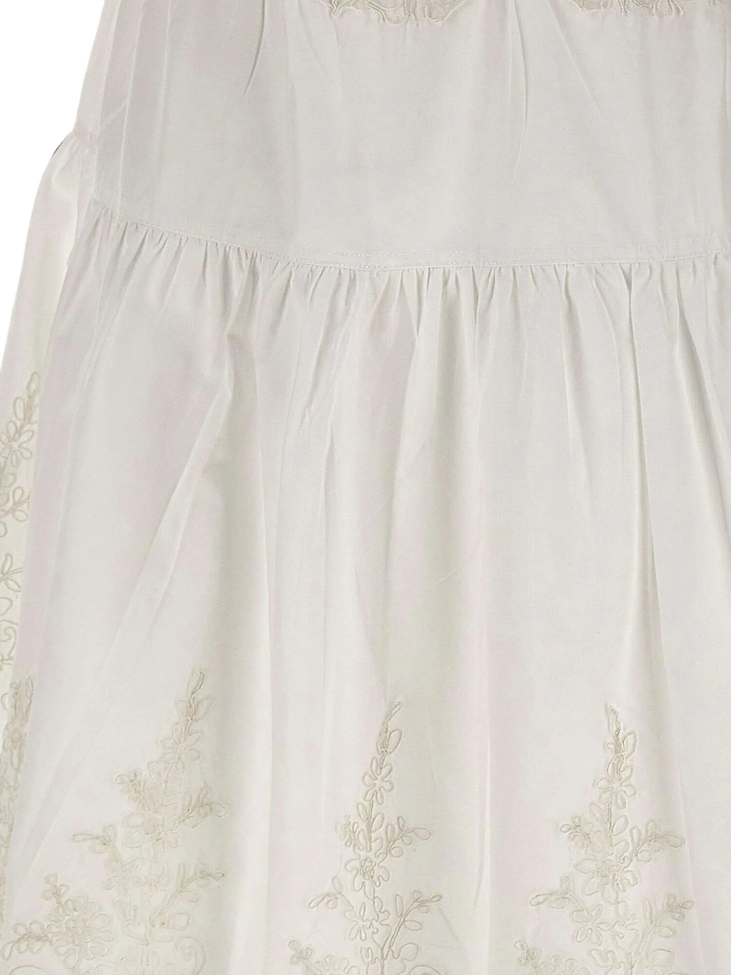Платье MAURIZIO Lace-insert ruffled midi dress, размер 40, бежевый/белый — фото 1