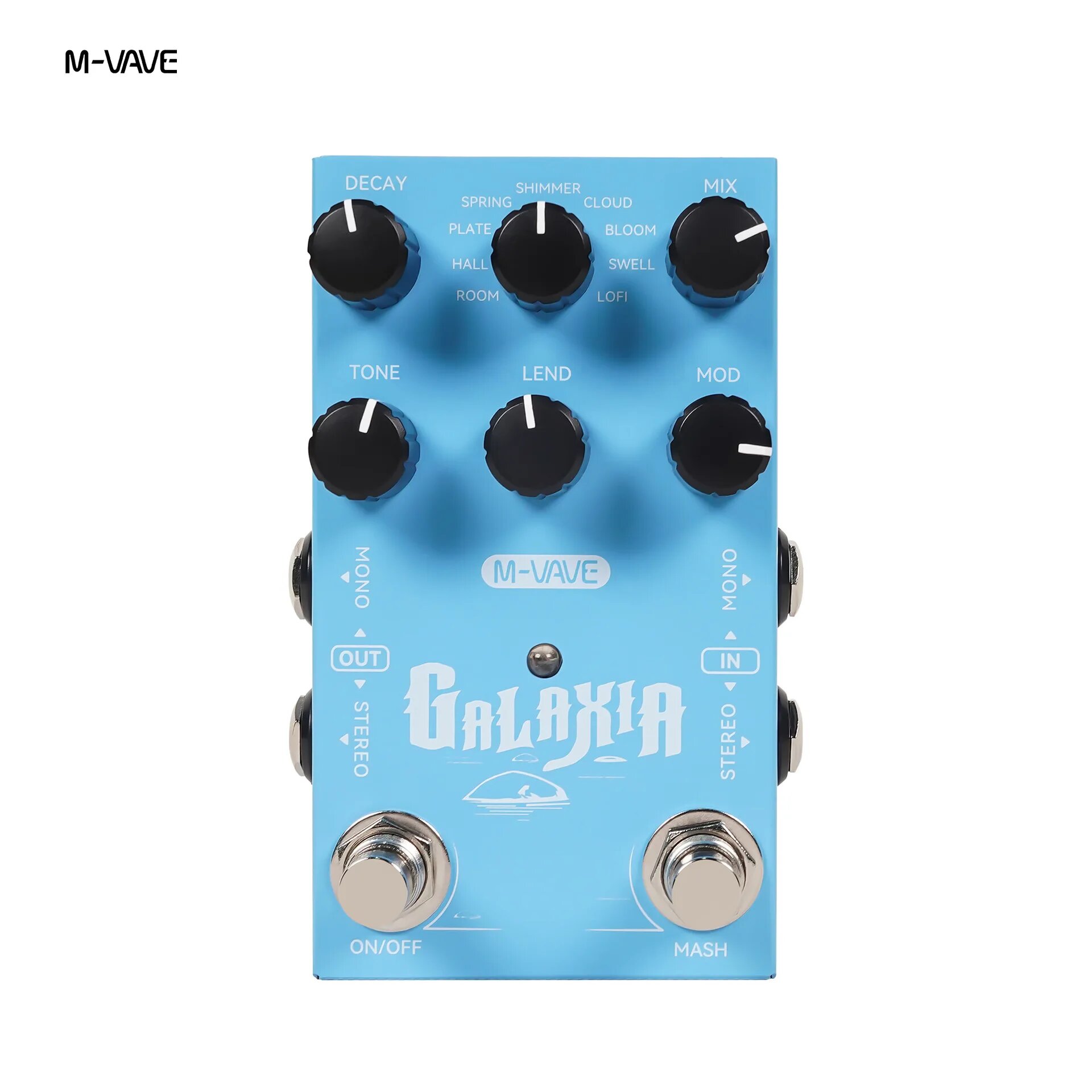 Педаль эффектов NNNB M-VAVE "Galaxia", для электрогитар, реверберация, USB-C/DC 9V