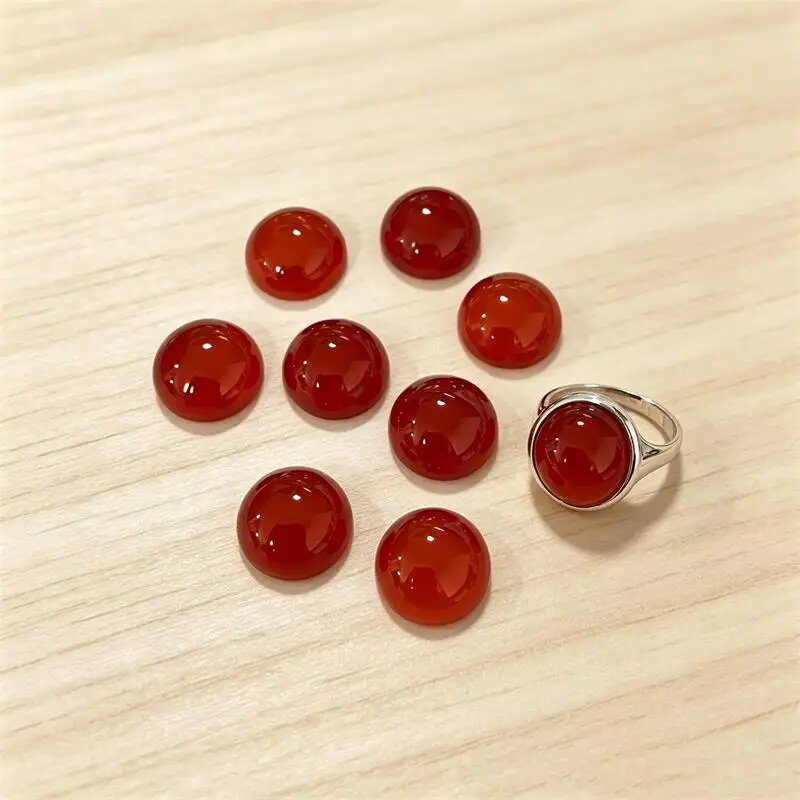 5 шт. Кабошоны красного агата круглые 2-16 мм для ювелирных изделий 8mm