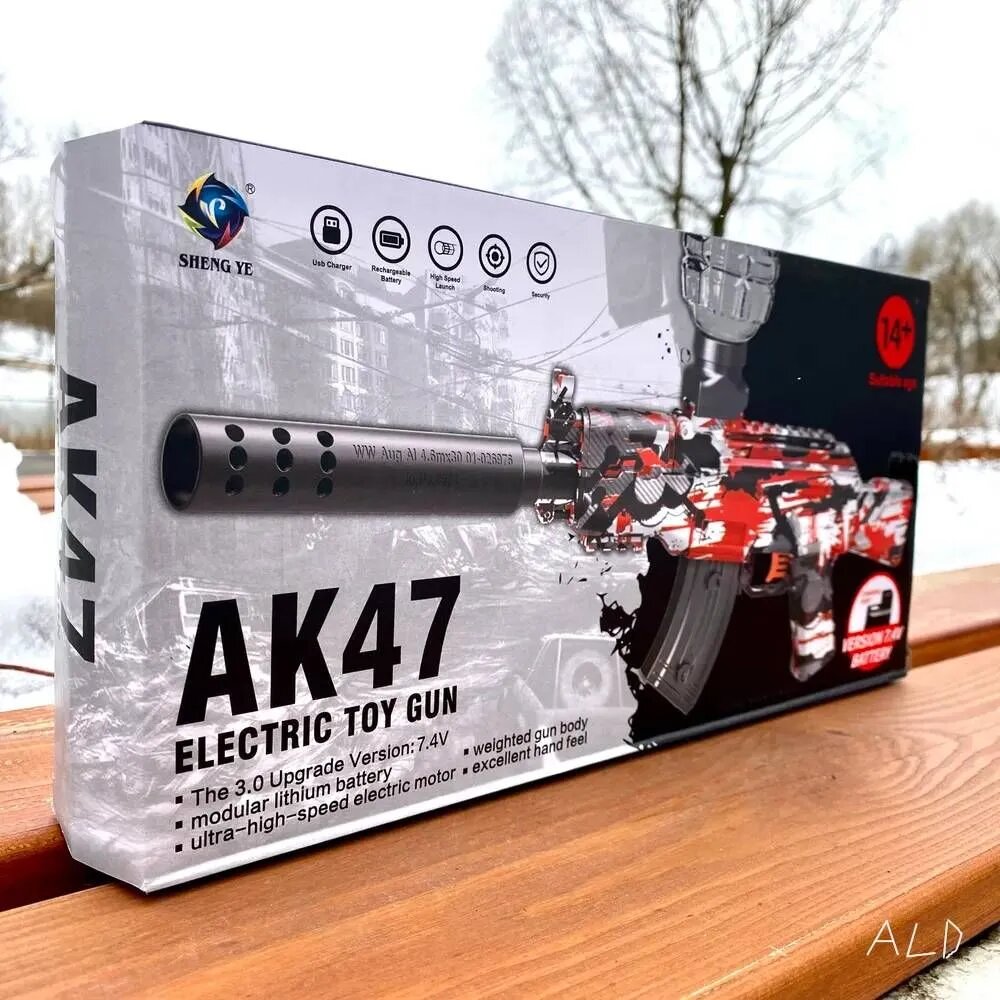 Орбибольный автомат с подсветкой выстрела АК47