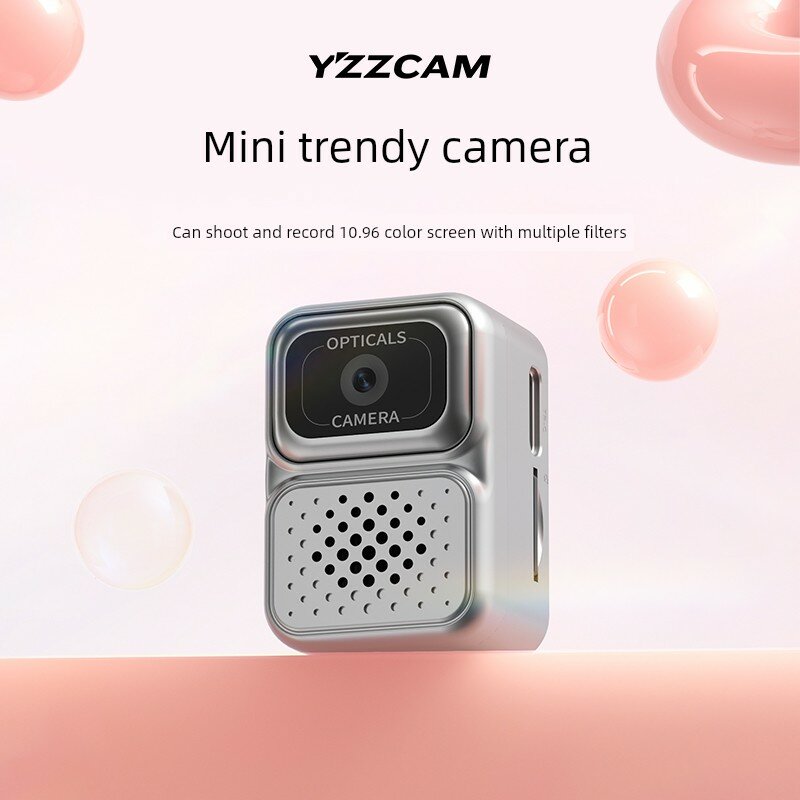 Ретро мини-цифровая камера с CCD, серебристая, 8 ГБ памяти, компактная для студентов и путешествий, высокая четкость