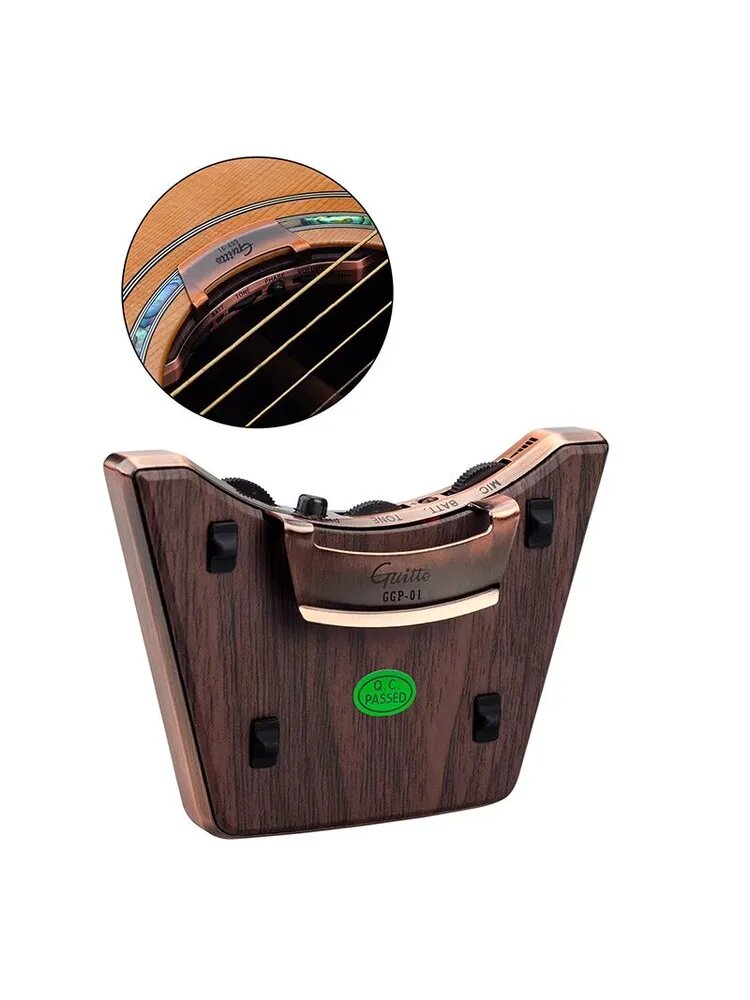 Звукосниматель Для Акустической Гитары Guitto GGP-01, коричневый, для классической гитары