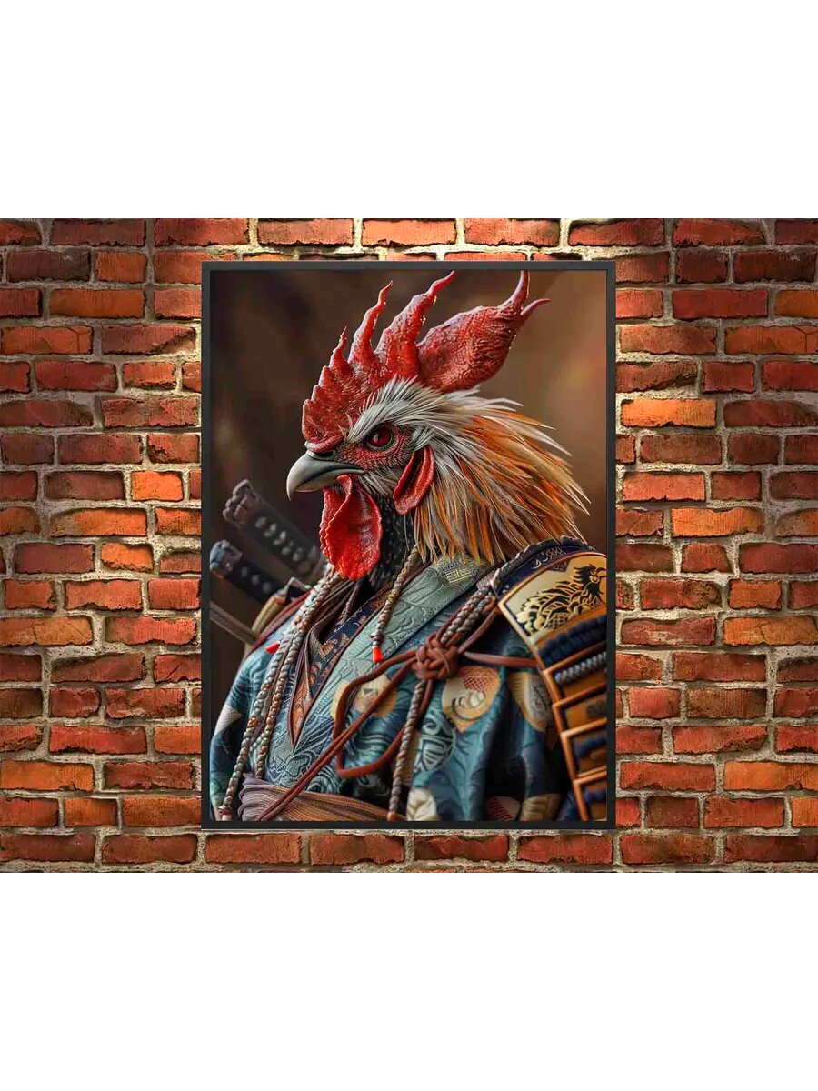 Петух-птица-самурай 2, Плакат 30x42см
