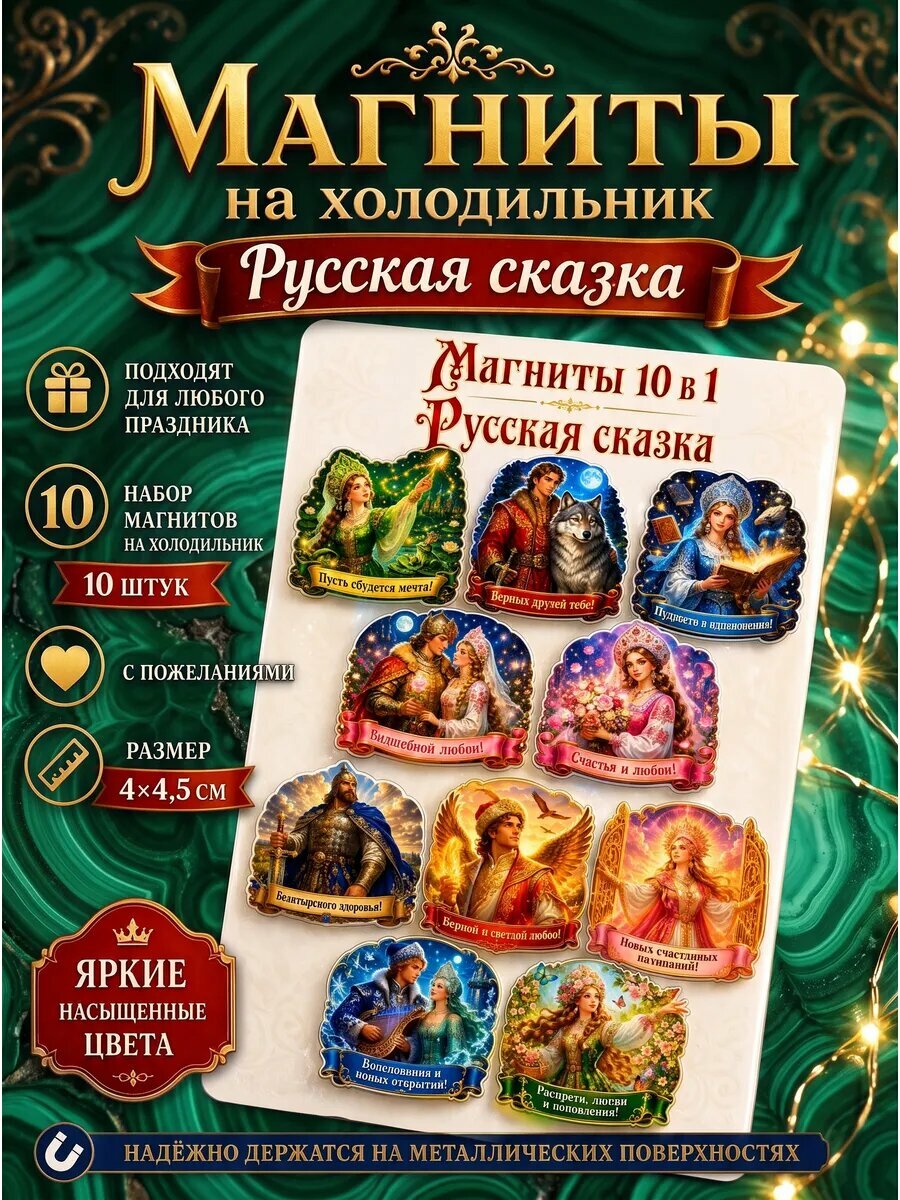 Магниты на холодильник 10 штук