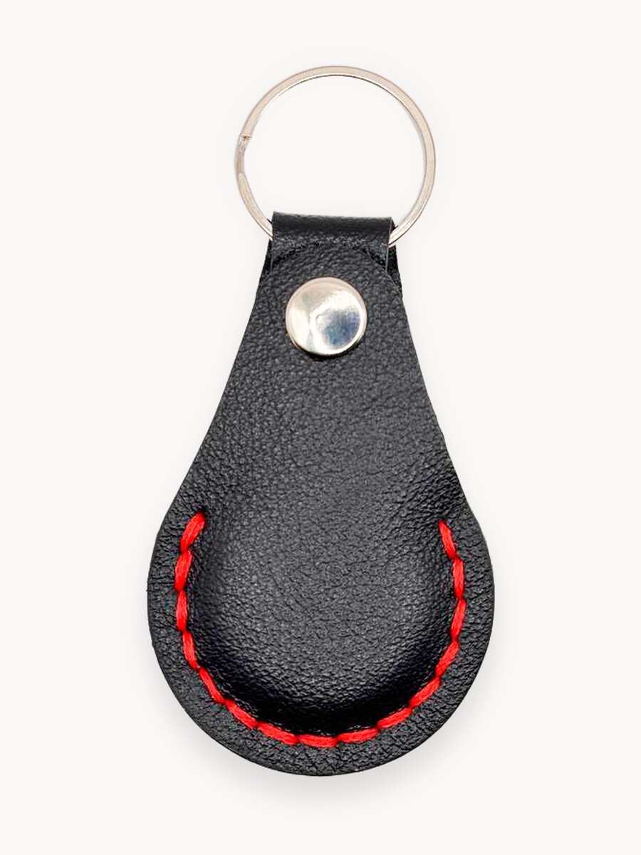 Чехол-брелок для магнитного ключа от домофона черный красная нитка