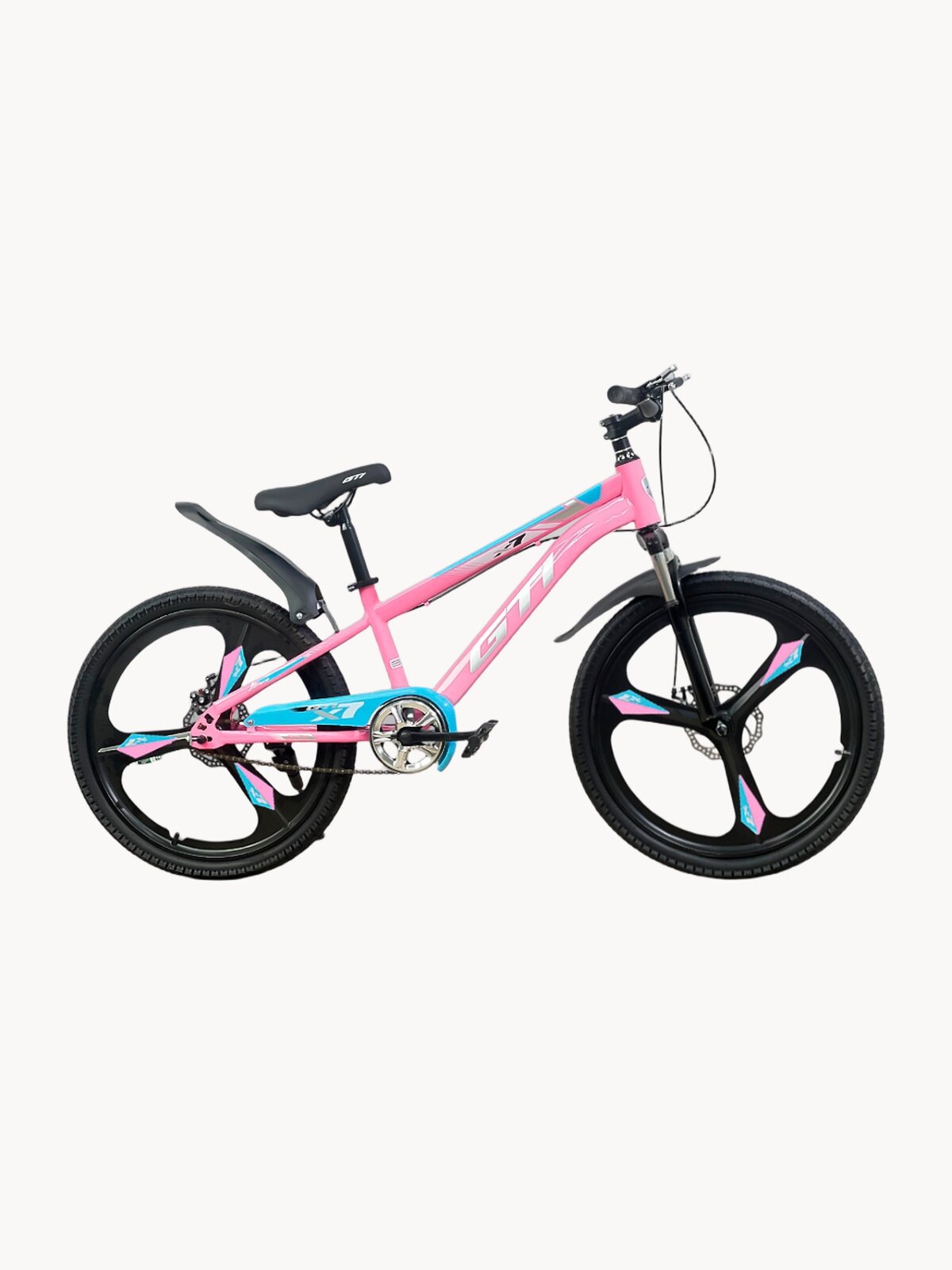 Велосипед GTI-3D, рама 12", подростковый, розовый, предварительно собран на 70%
