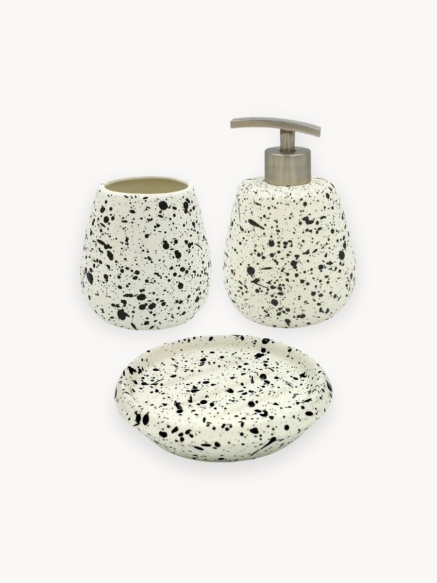 Набор для ванной комнаты аксессуары принадлежности комплект BATH PLUS CONFETTY керамика