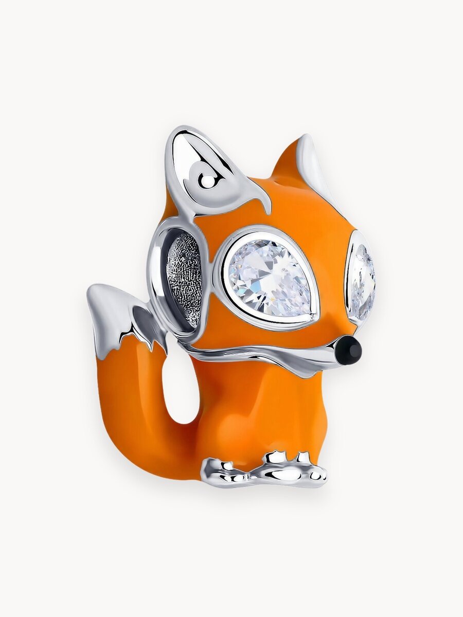 Шарм Diamant online, серебро, 925 проба, родирование, эмаль, фианит