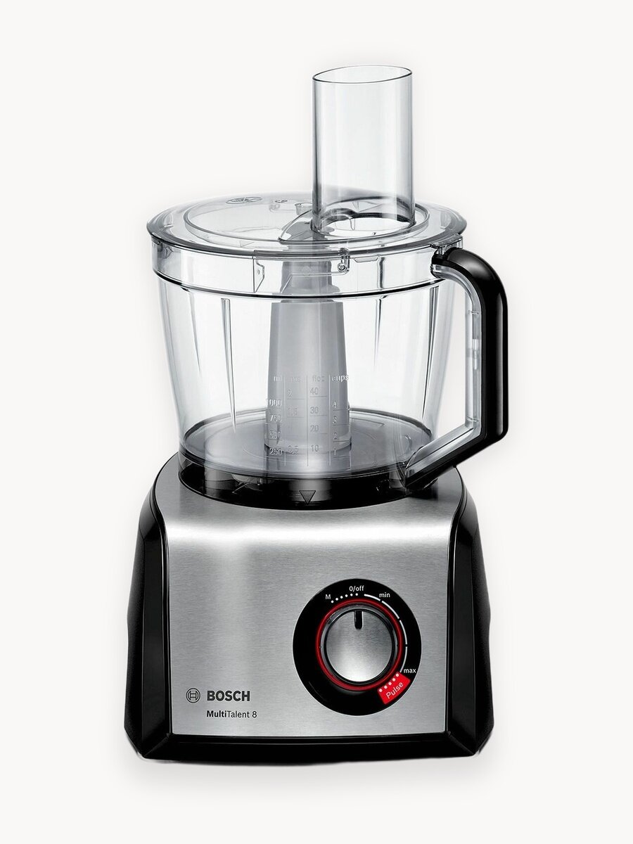 Bosch Кухонный комбайн с нарезкой кубиком MC812M865 MultiTalent 8, 1250Вт, 3.9л, 10 насадок,45 функций, импульсный режим