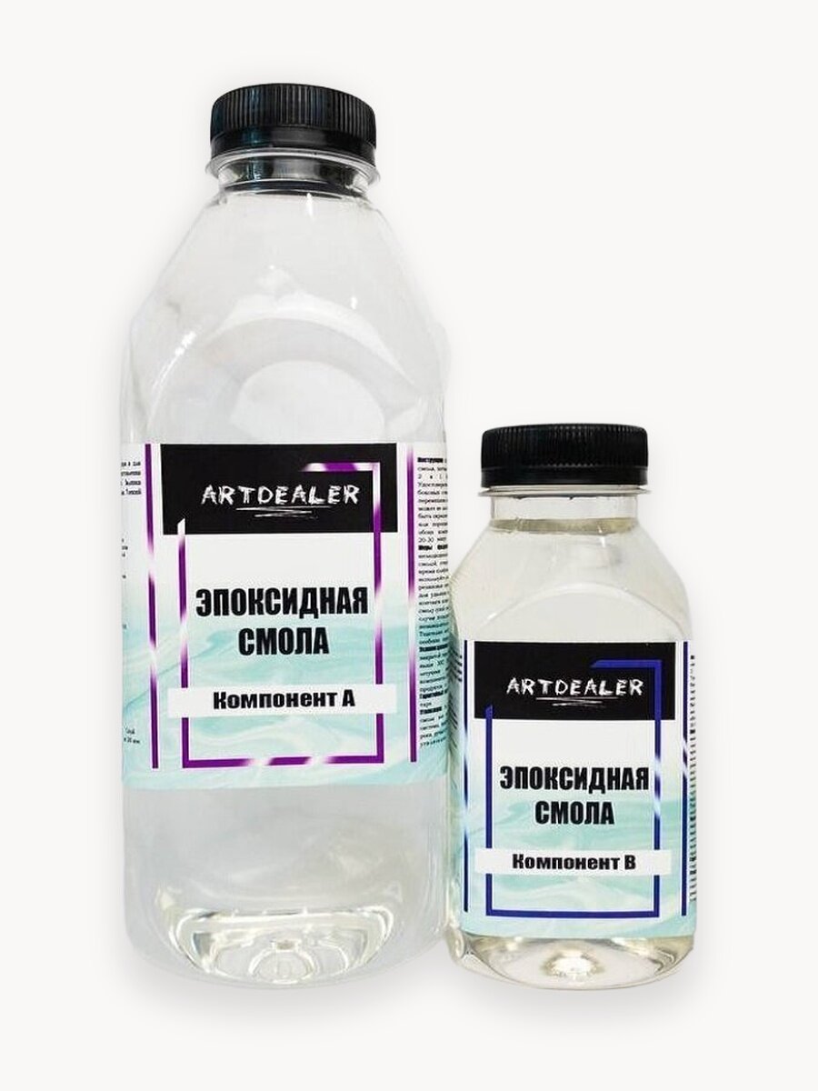 Эпоксидная смола Набор 1кг ArtDealer, бесцветная, прозрачная, для творчества, рукоделия, вес 1000 г
