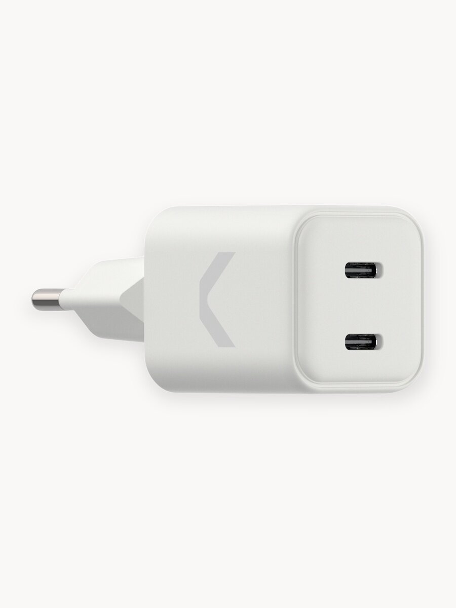 Быстрое зарядное устройство COMMO Core 20 2xUSB-C, 20 Вт, Белый