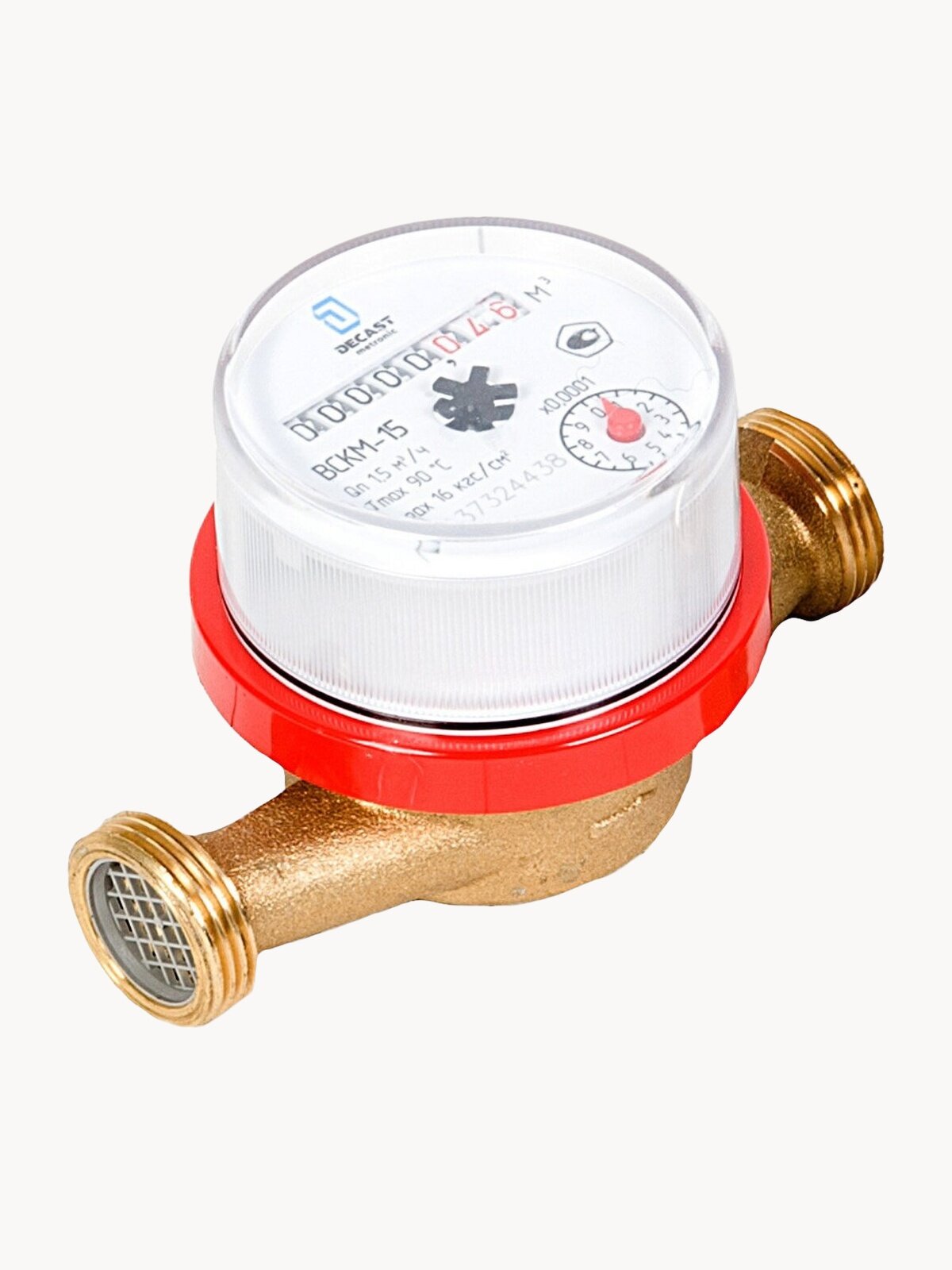 Счетчик воды Декаст ВСКМ-15, латунь, 110мм, без КМЧ, для холодной/горячей воды