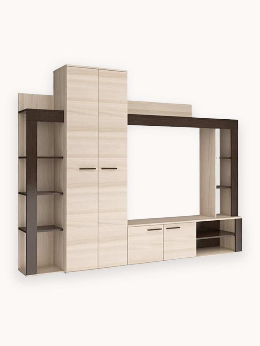 Гостиная Монако, цвет ясень шимо светлый/венге, ширина 250 см