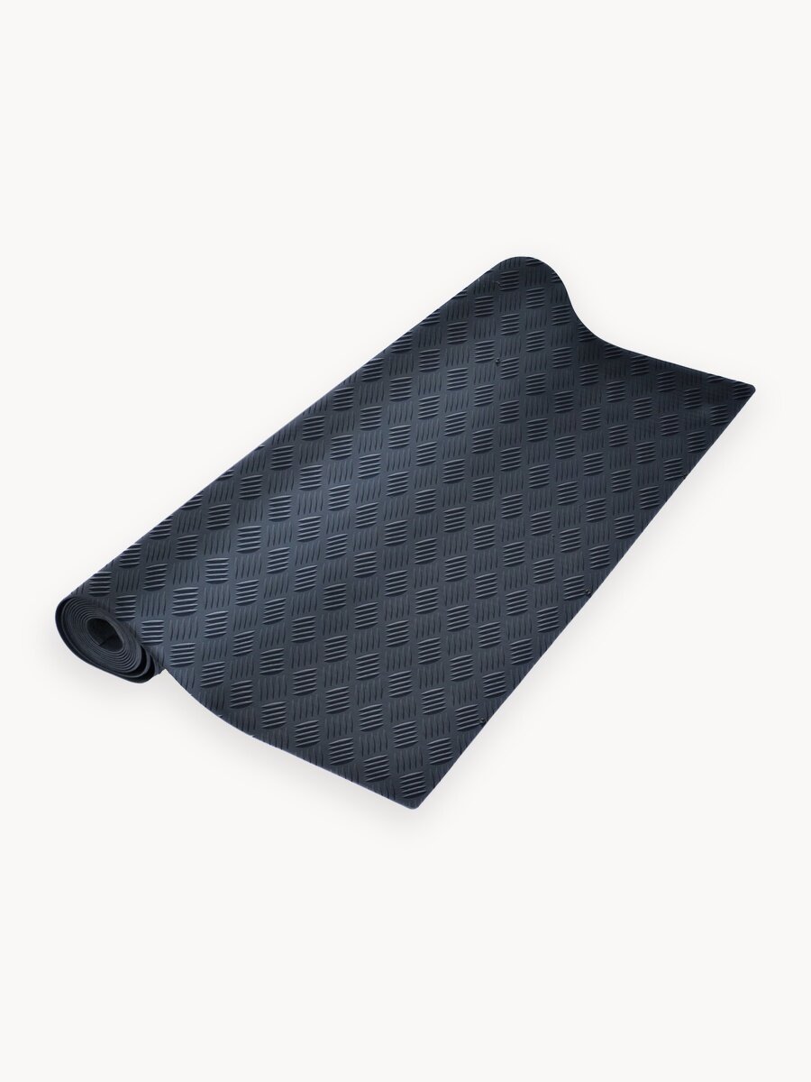 Резиновая рулонная дорожка Rubber Matting 1,2x2м h3 мм "Квинт" ("Шашки") (черная)