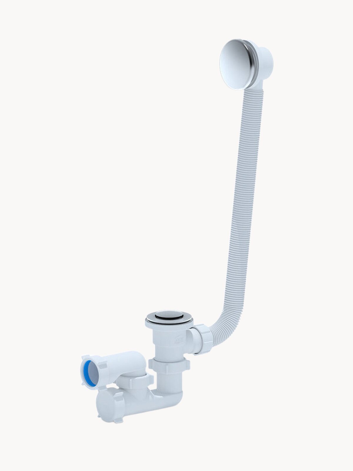 Сифон Cersanit PRIME, для ванны, автоматический, клик-клак, белый, пластик