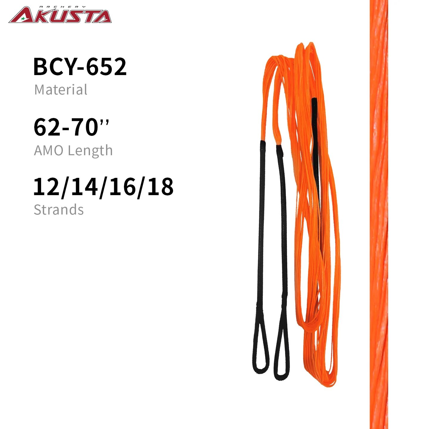 Стрела для лука Akusta BCY652, оранжевая, 62-70 дюймов, AMO-68inch Bow 16st