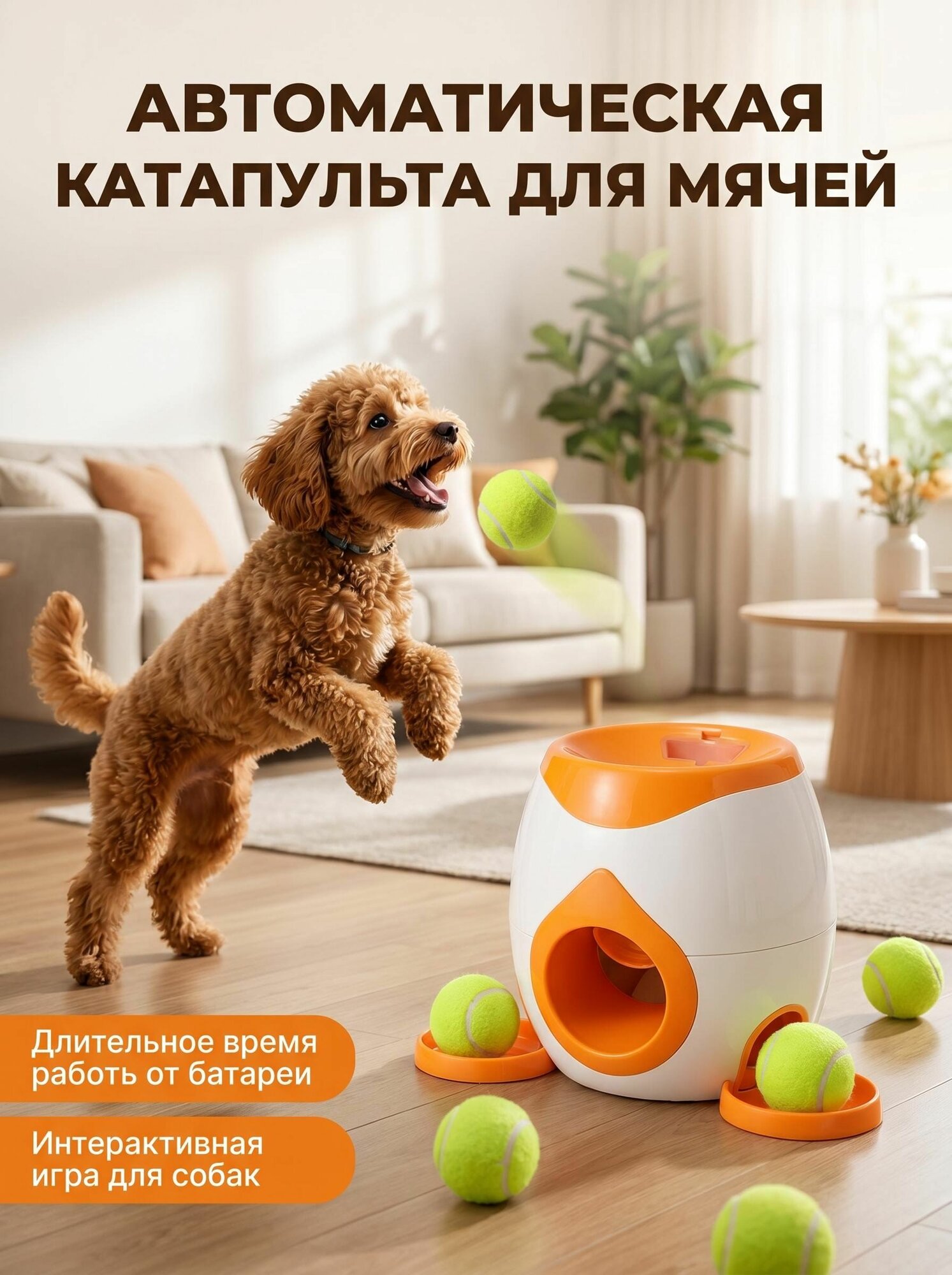 Интерактивная игрушка для собак автоподача теннисных мячей тренировка и дрессировка
