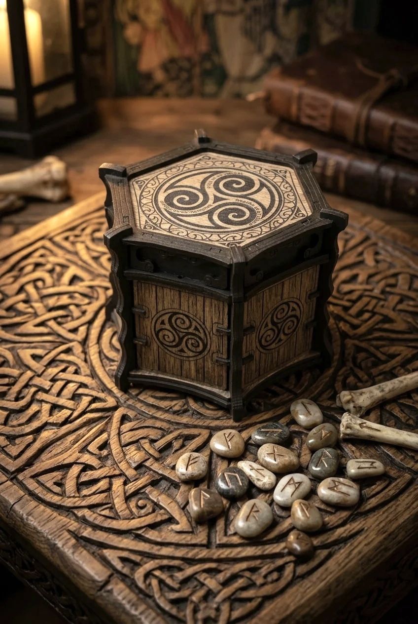 Шкатулка для рун в кельтском стиле