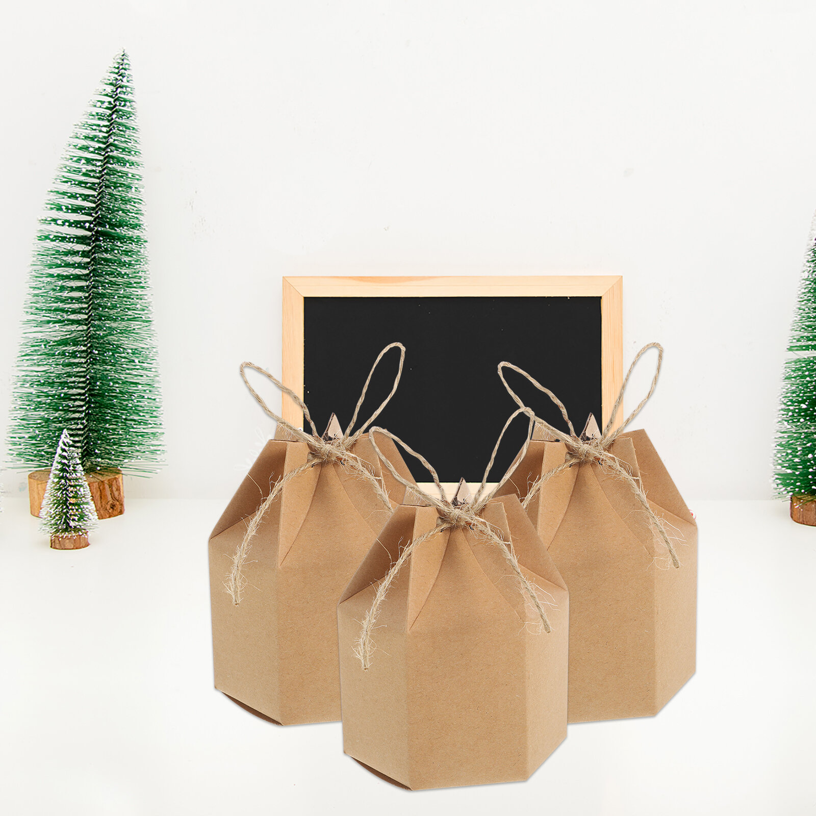 Шестиугольные коробки treat boxes для торжественных презентов, стильное оформление, 50 штук 9.50x6.80x6.80см