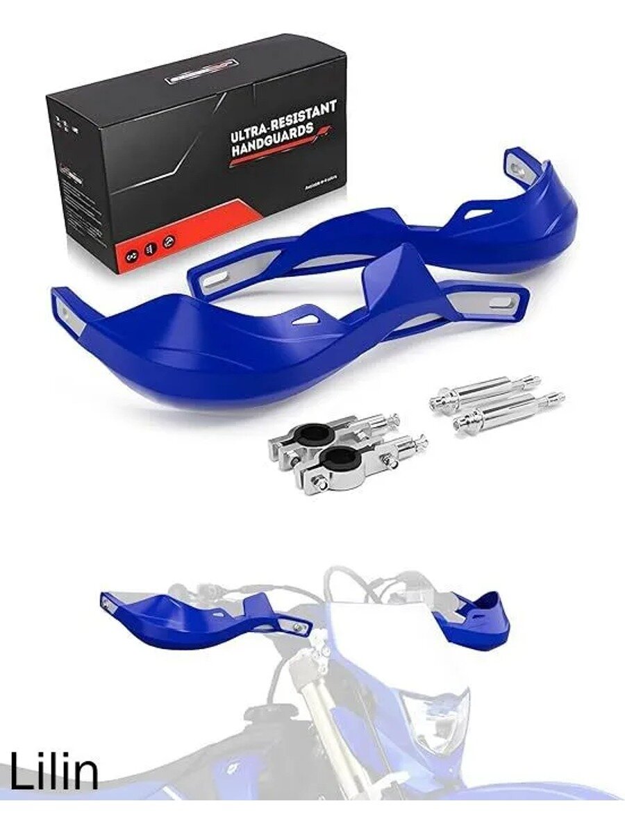 Защита рук для мотоцикла с креплениями для Yamaha YZ/YZF/WR/TTR 125-450, эндуро/мотокросс. На руль 7/8" и 1 1/8", синие