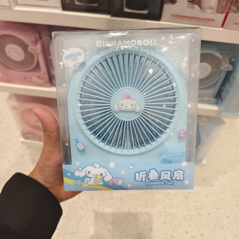 MINISO Sanrio Cinnamoroll 1200mAh складной портативный USB вентилятор, ручной охлаждающий фан с 3 скоростями для дома