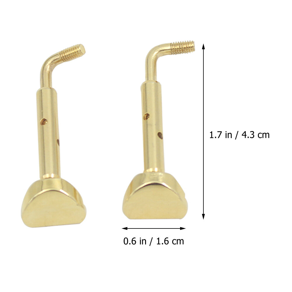 2 Штуки Зажимы Для Подбородника Скрипки Замена Частей 3/4 4/4 Golden 4.39x1.6x1.6Cm