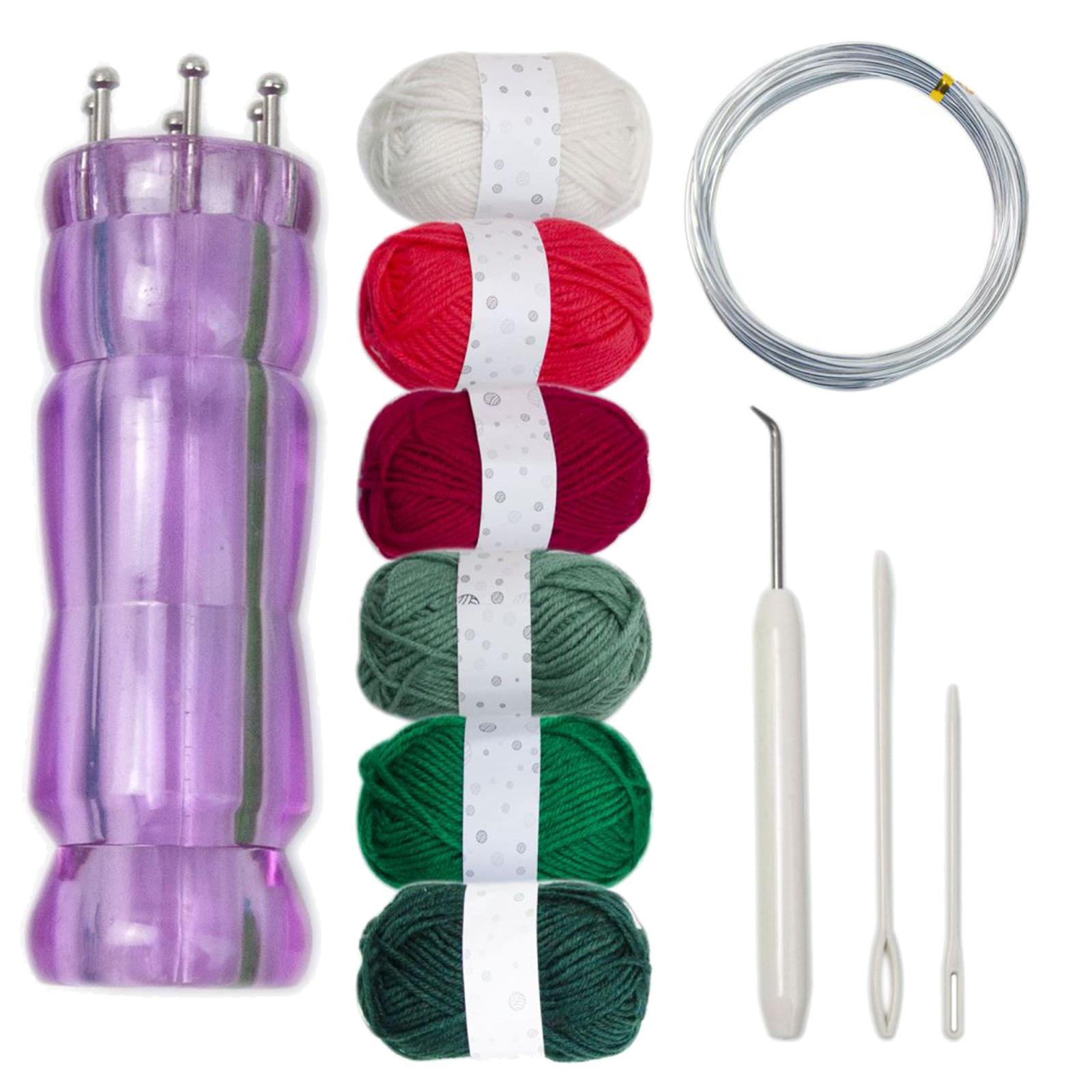 Knit Spool Loom Set Knitting Tool Hand Knitting Machine for Tube Scarf Strap Purple 6 color
