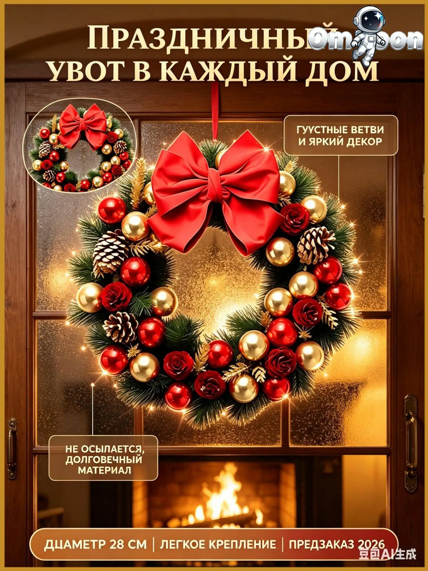 Венок ø28 см 1 шт зеленый