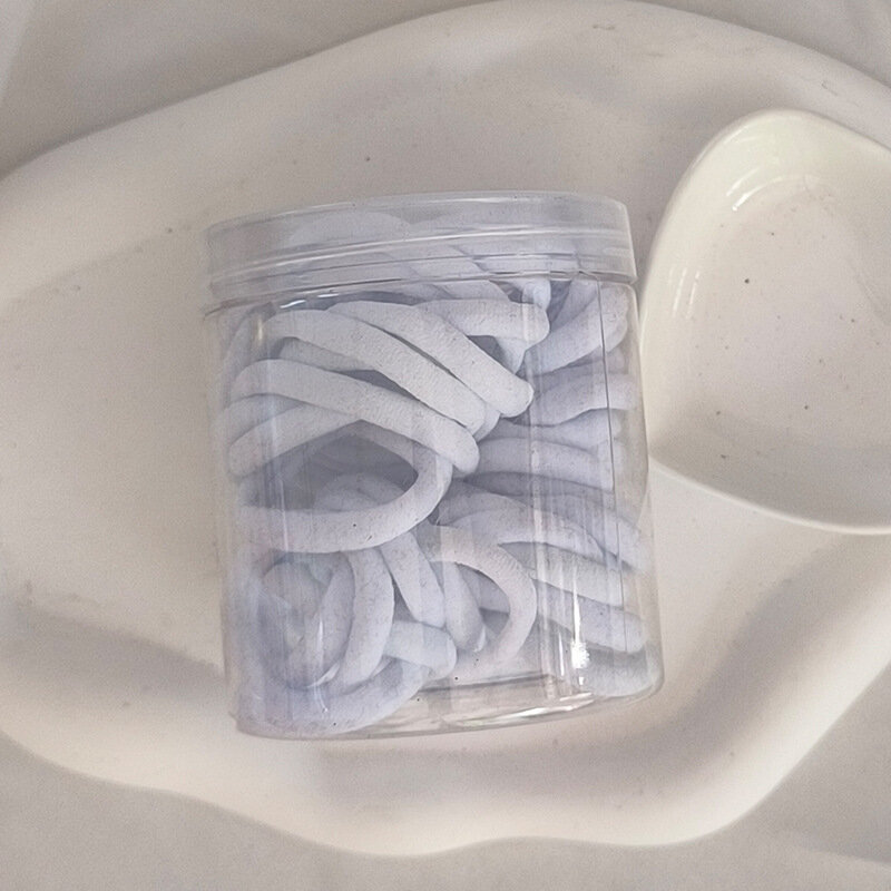 Эластичные резинки для волос, аксессуары, White, 50шт/1 банка без этикетки, прочные, не спутываются, резинки для волос